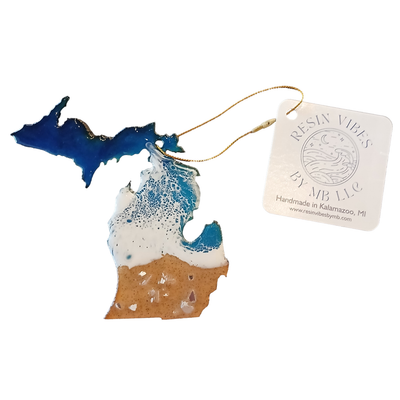 Michigan Beach Ornament: With Fire Glass / With Sand